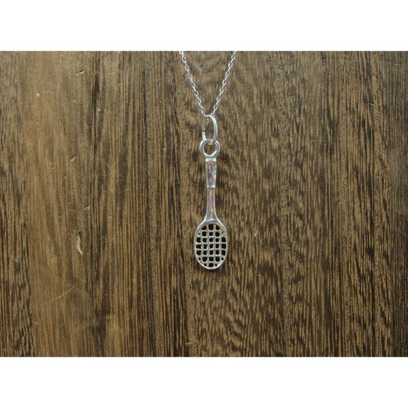 Jewelry | 18 Sterling Silver Racket Pendant Necklace Vintage Minimalist ...